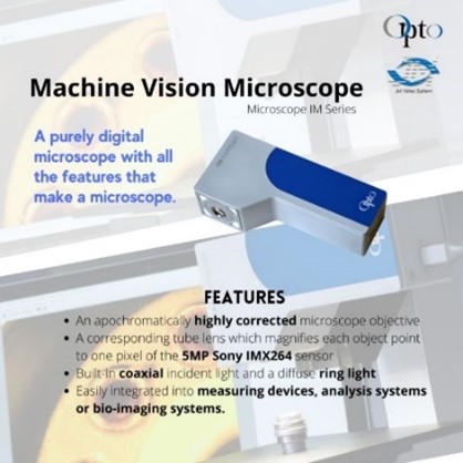 Opto GmbH’s new Machine Vision Microscope (MVM) - JM Vistec System